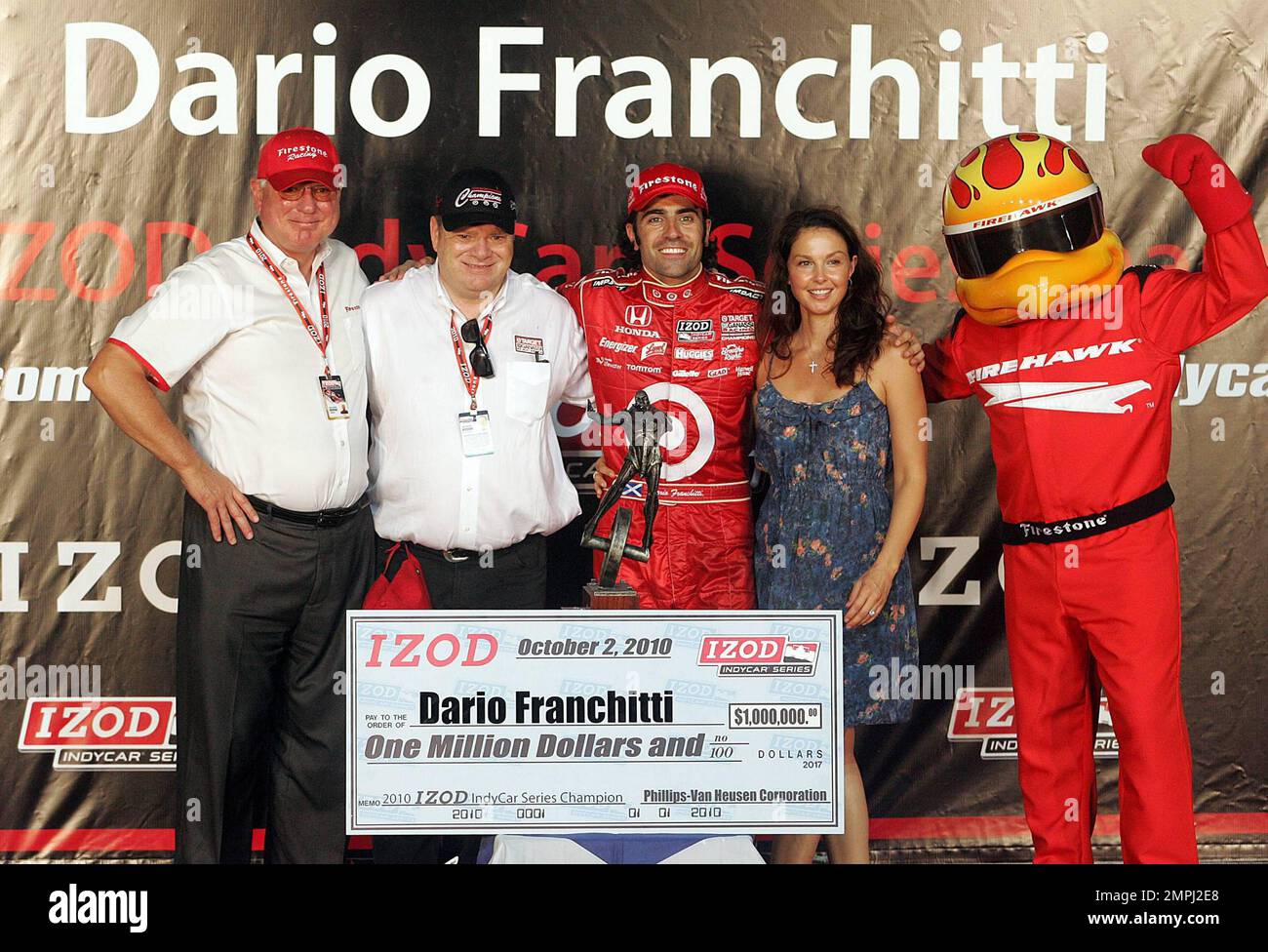 Indy Racing League driver Dario Franchitti (C), wife actress Ashley ...