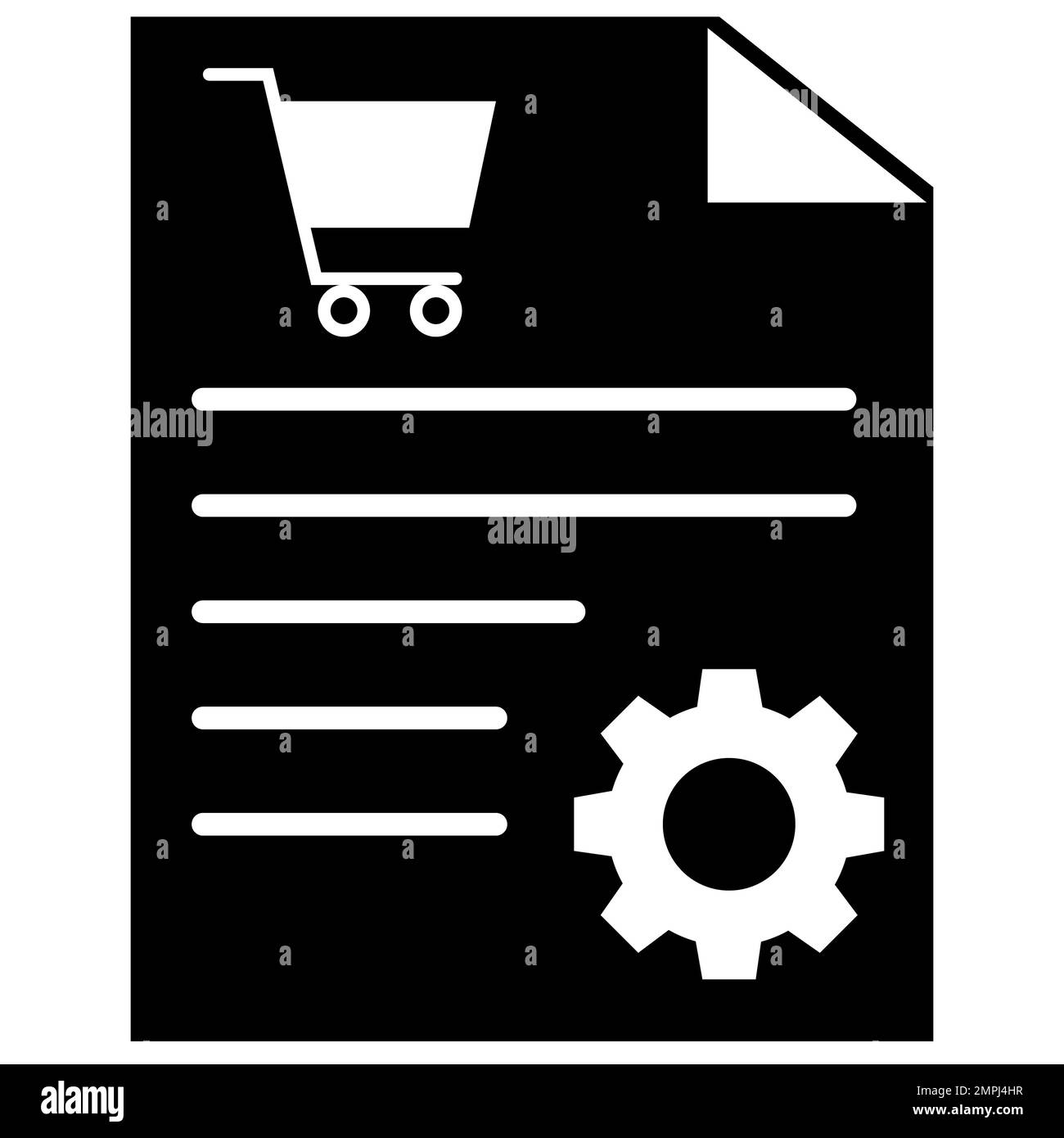 Shopping cart with gear icon on white background. Cart with gear sign ...