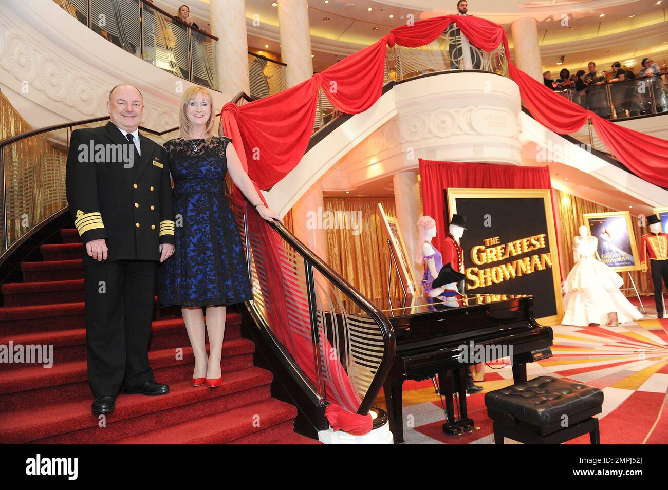 Cpt. Peter Philpott, left, and Dawn-Marie Philpott attend as Cunard ...