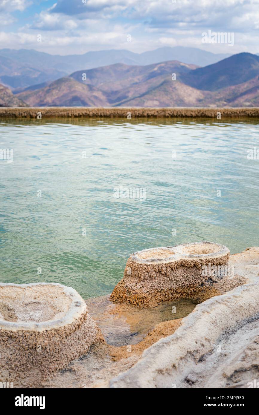 Beautiful landscape of natural infinity pool Hierve el Agua, waterfalls ...