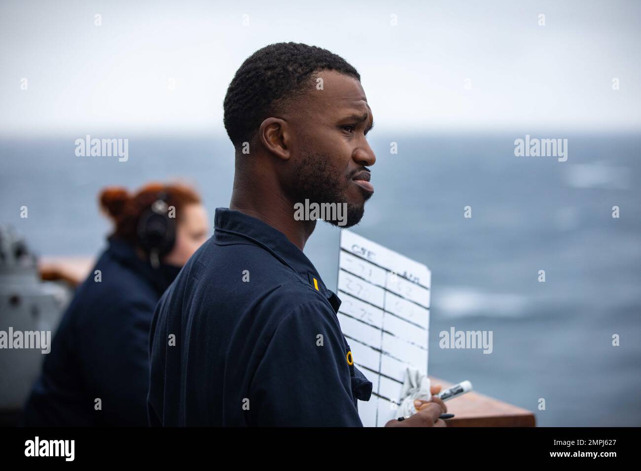 221023-N-LK647-1290 ATLANTIC OCEAN—Ens. Lavaughn Holloman, assigned to ...