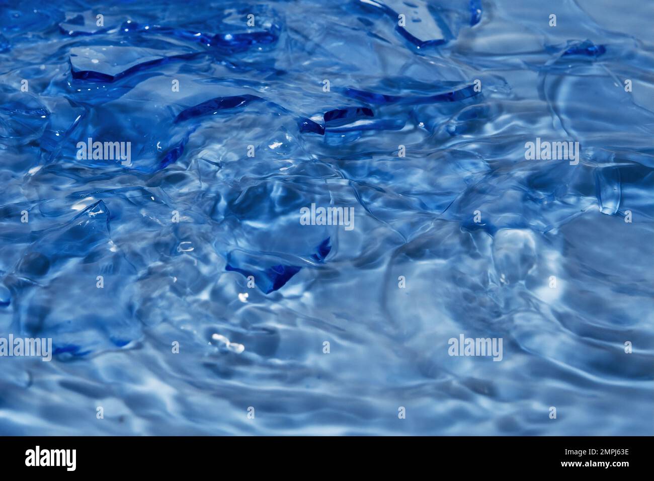 blue color background. Water and glass Stock Photo - Alamy