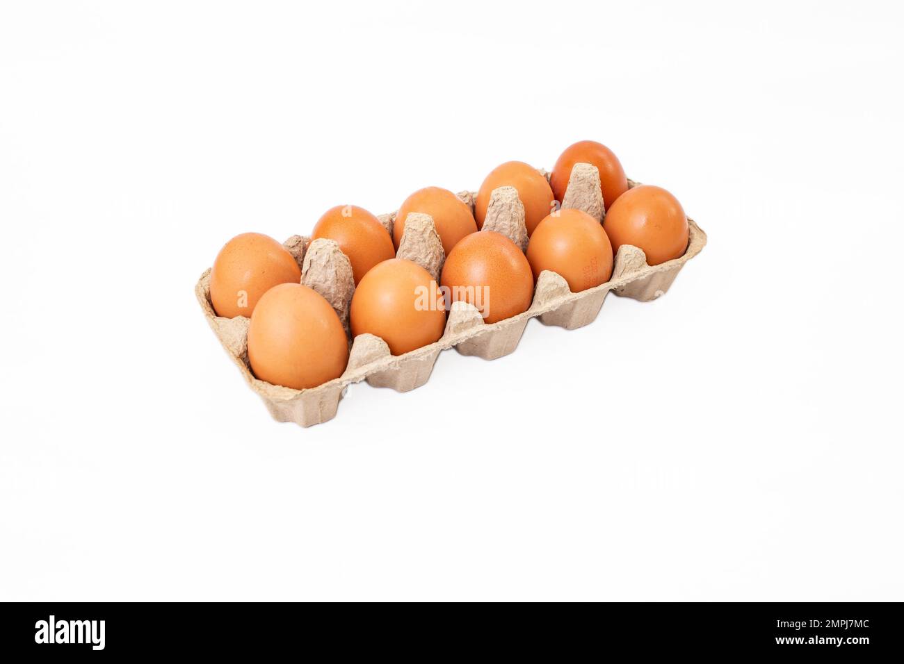 10 eggs carton pack, isolated on white background Stock Photo - Alamy