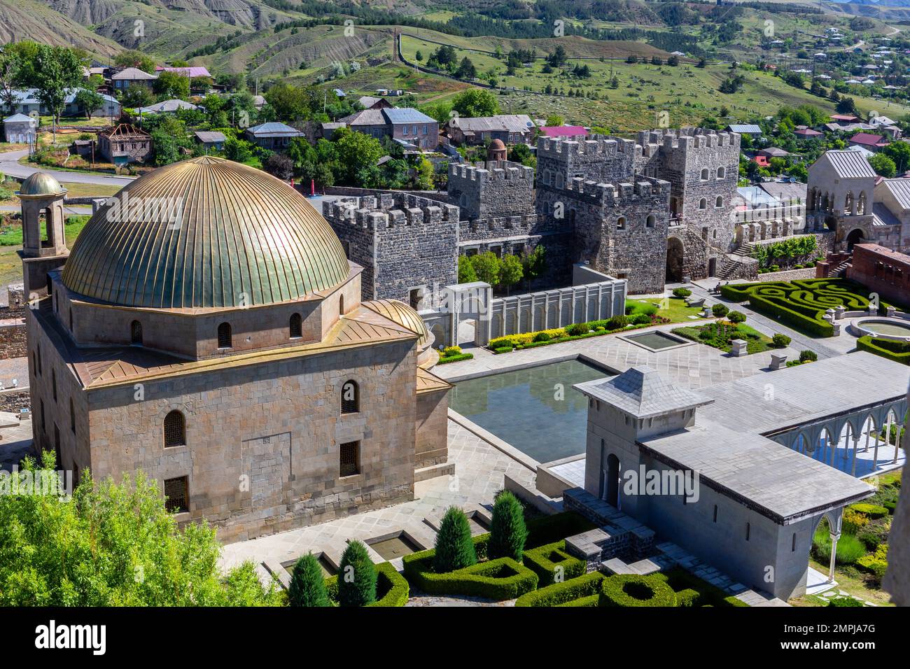 Akhmediye Mosque building with golden dome in Akhaltsikhe (Rabati ...