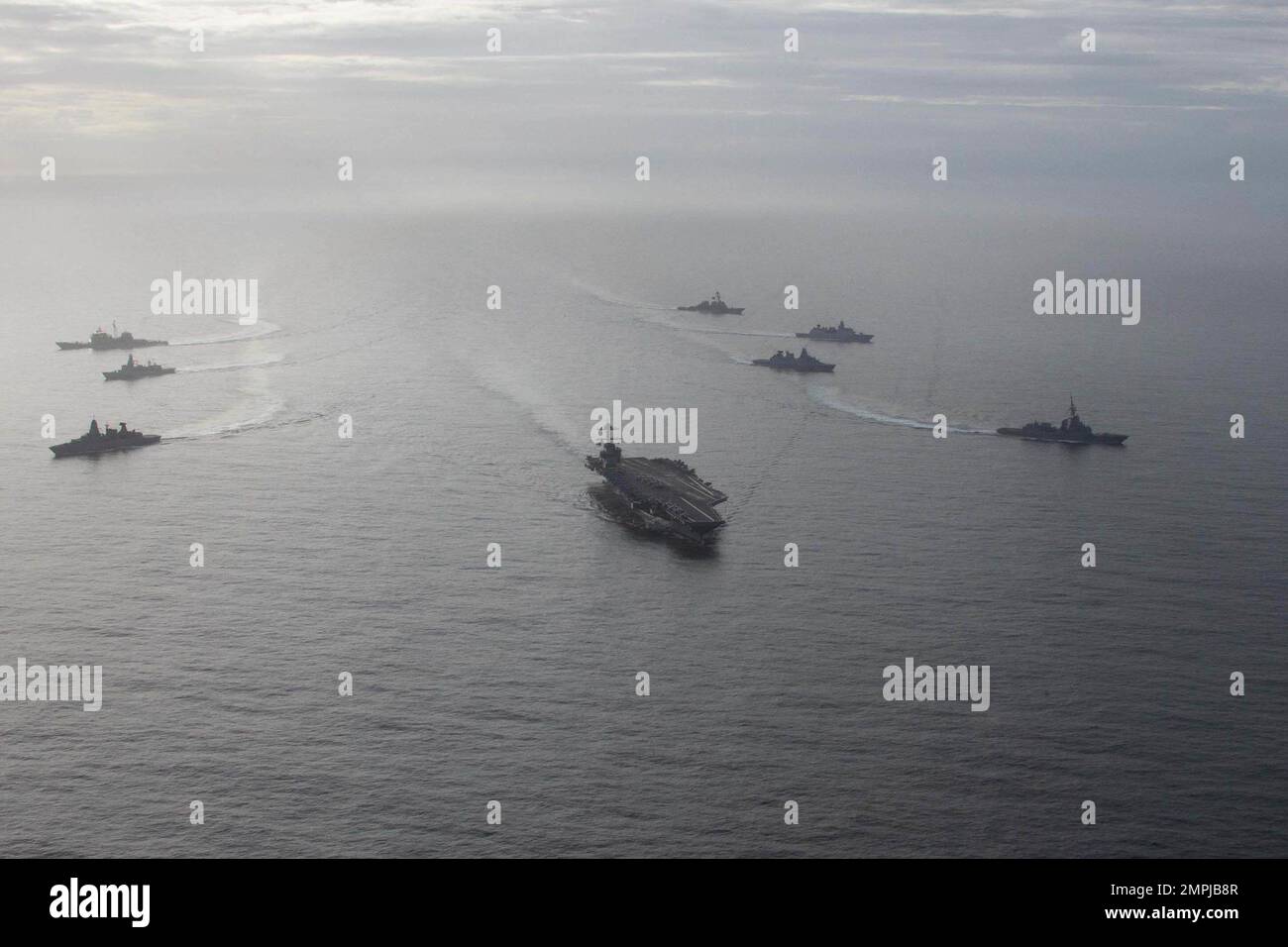 The first-in-class aircraft carrier USS Gerald R. Ford (CVN 78) steams ...