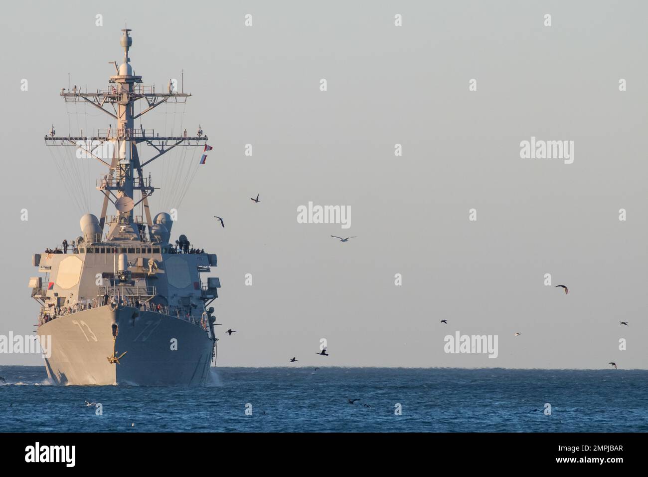 USS Decatur (DDG 73) cruises toward Naval Surface Warfare Center, Port ...