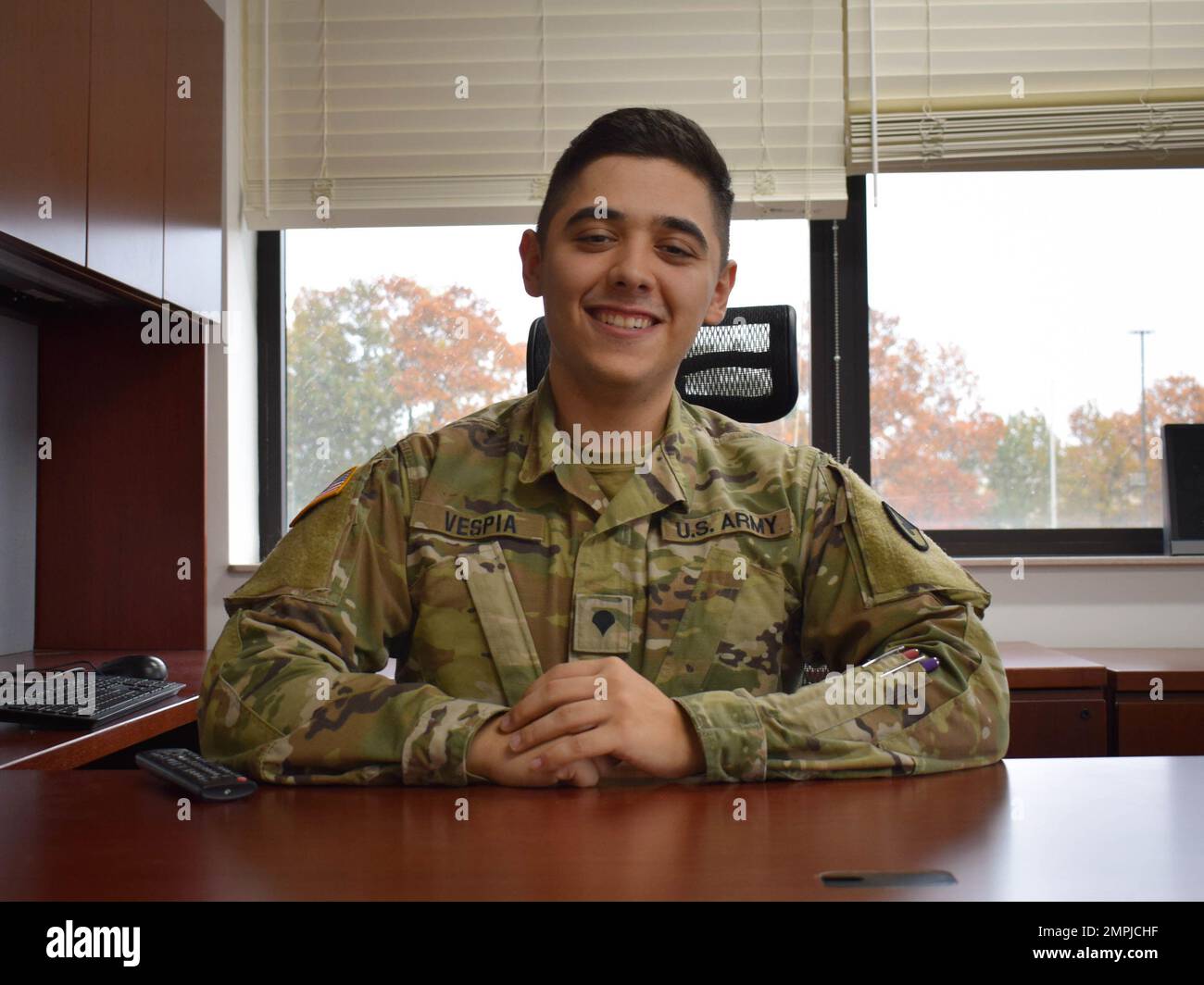 Spc. Nicholas Vespia recently began a Personnel Force Innovation tour ...