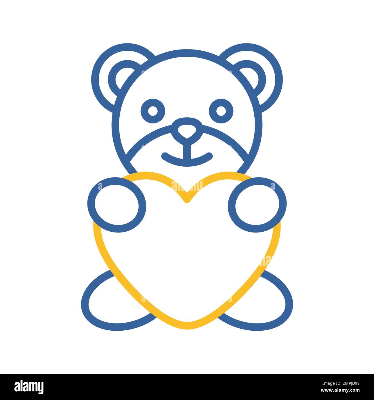 Teddy holding in the paws of big heart icon. Valentine day symbol ...