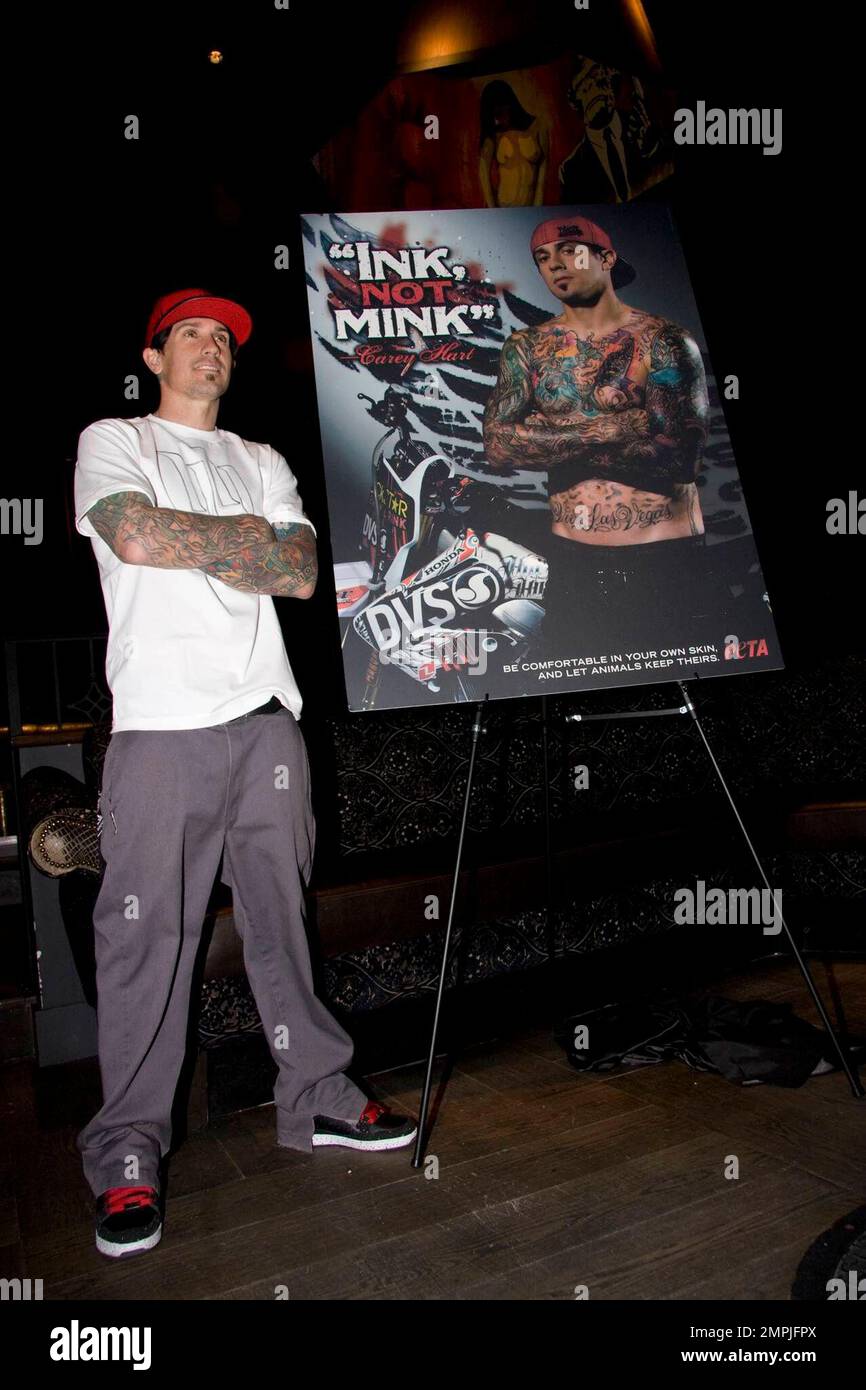 Motocross star Carey Hart unveils his new PETA promotional ad which ...