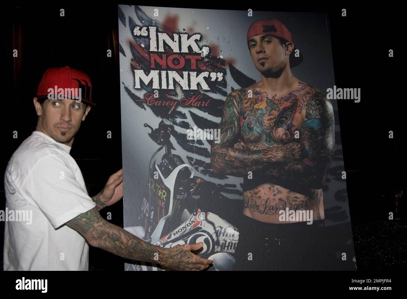 Motocross star Carey Hart unveils his new PETA promotional ad which ...