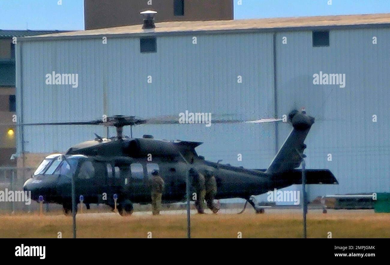 An aircrew with the Minnesota National Guard operates a UH-60 Black ...