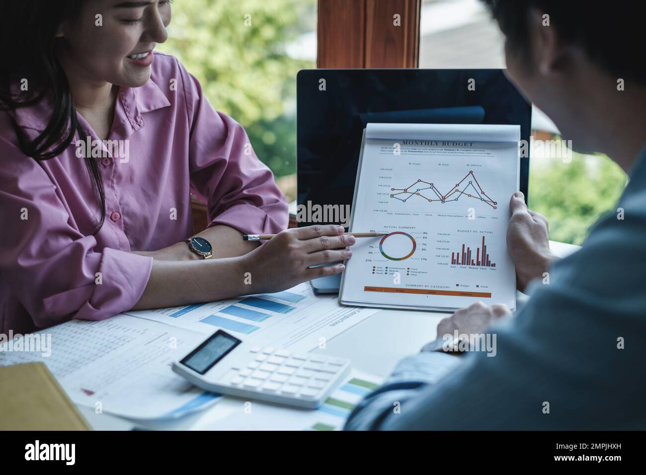 Business team discuss at meeting room. Financial accountant ...