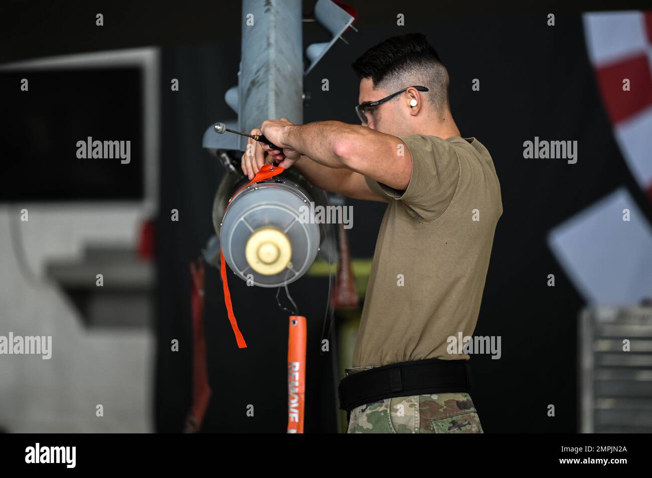 U.S. Air Force Senior Airman Parker Mchwirter, a two-man crew chief ...