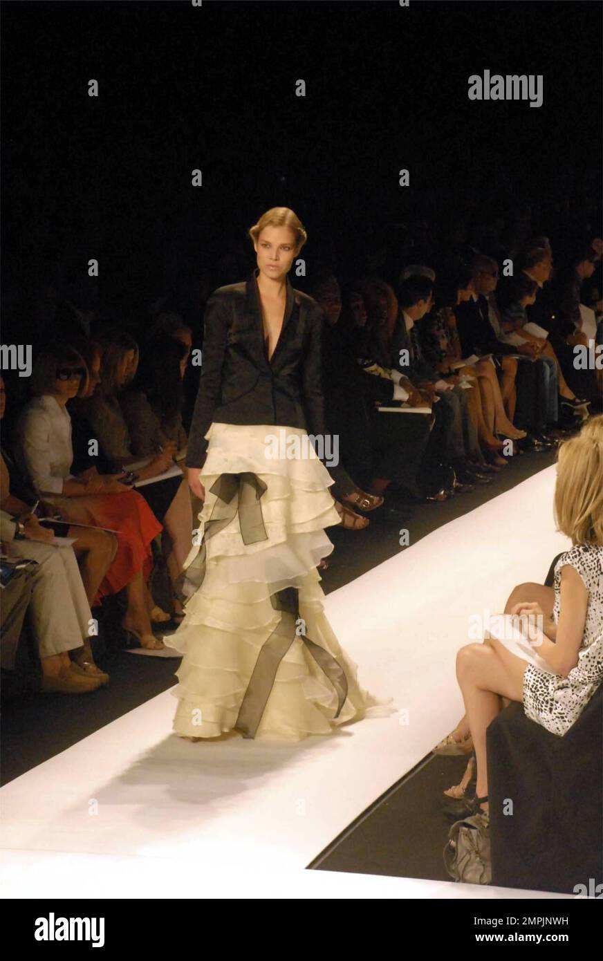 Models walk the runway wearing Carolina Herrera's new line at her show ...