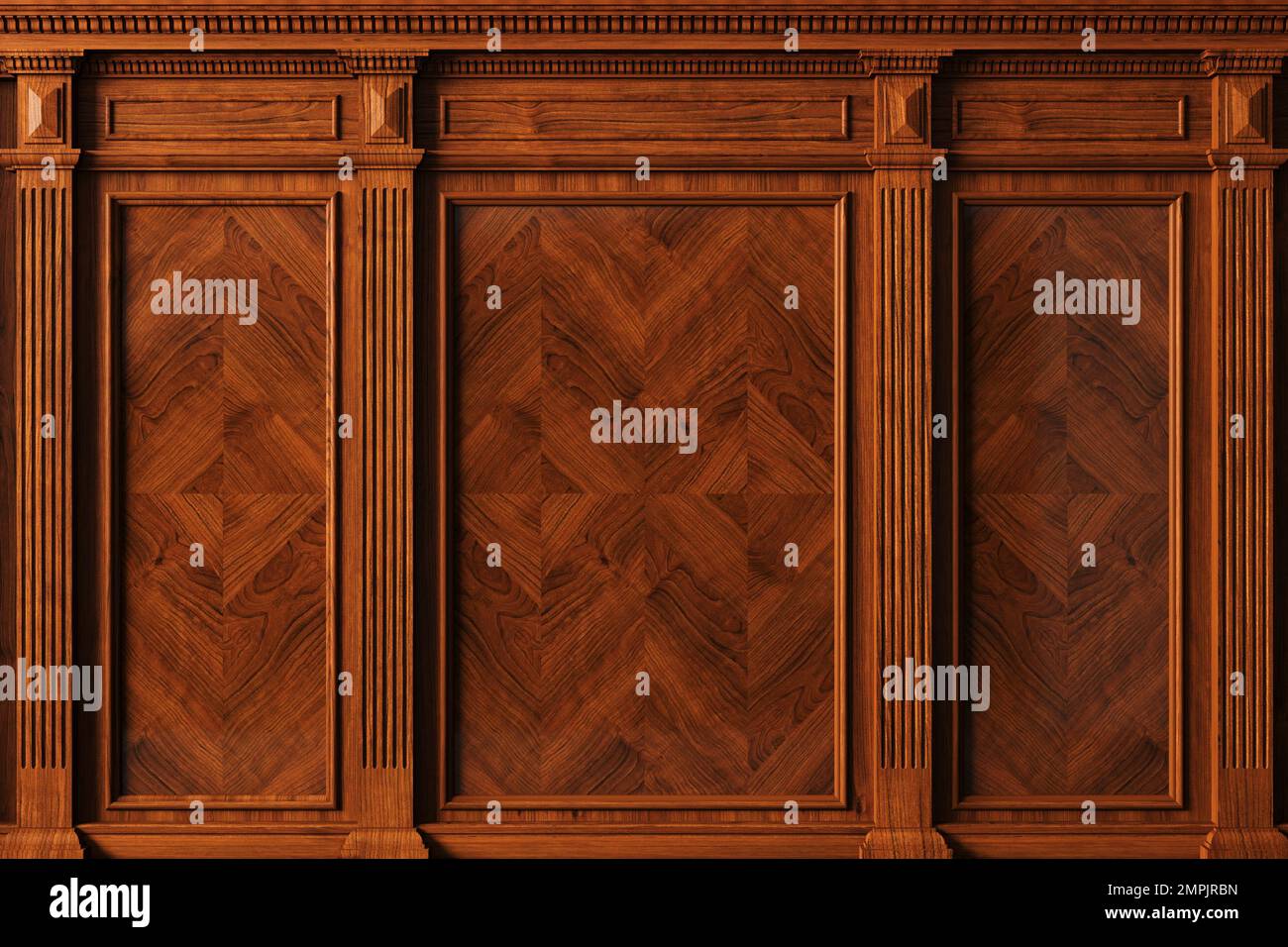 Classic wall with vintage mahogany wood panels Stock Photo - Alamy