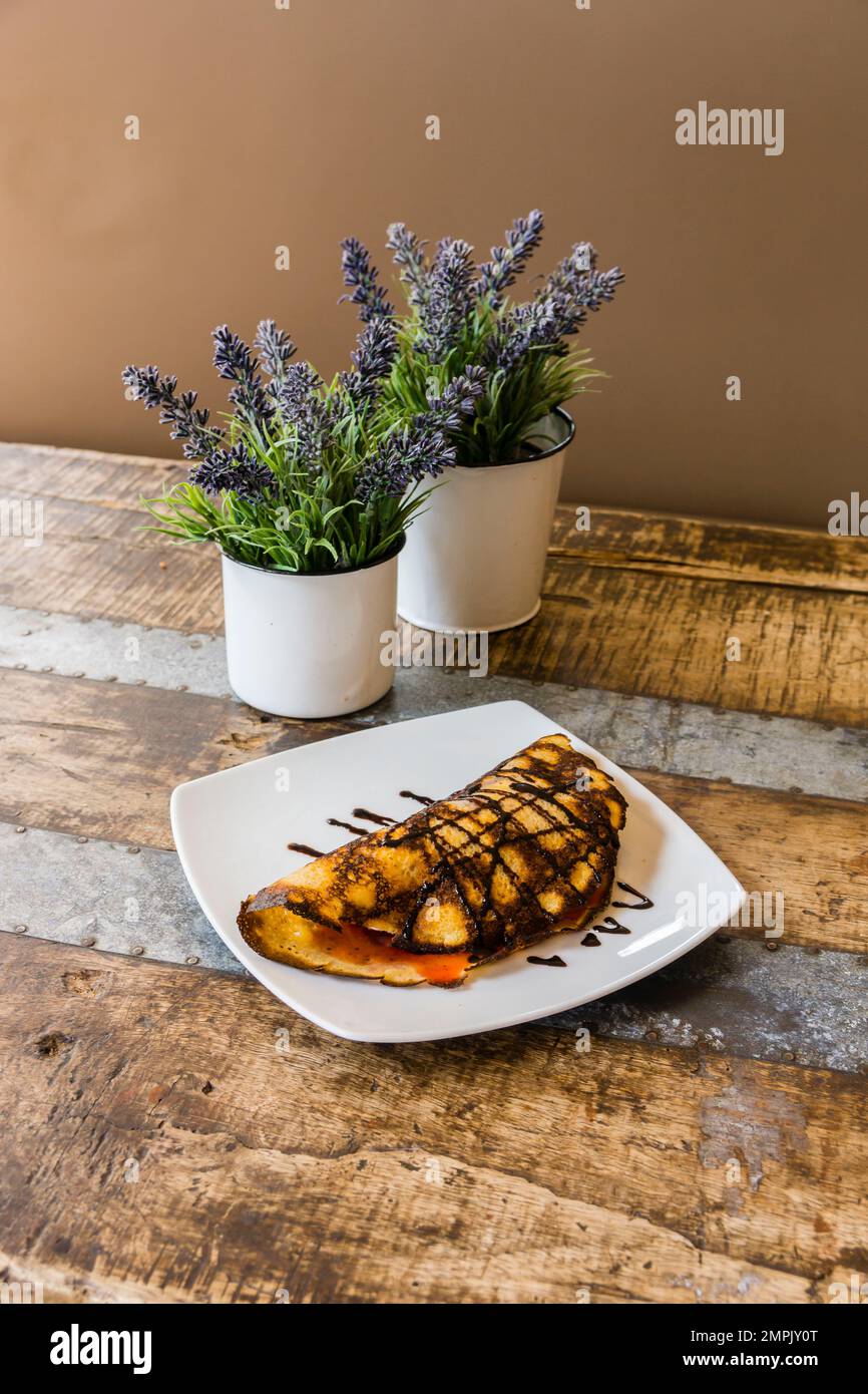 caramelized strawberry crepe, restaurant S'Escrivania, Porreres ...