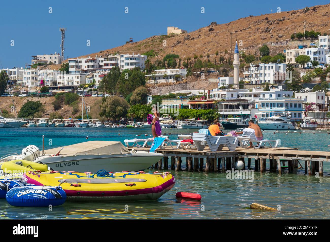 Akyarlar seafront with holidaymakers Stock Photo - Alamy