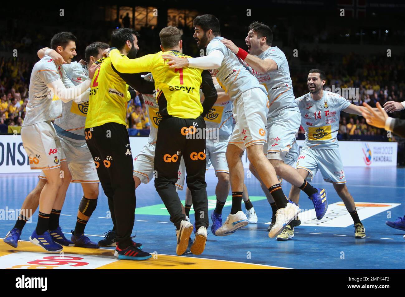 Celebration Victory Spain during the IHF Men's World Championship 2023 ...