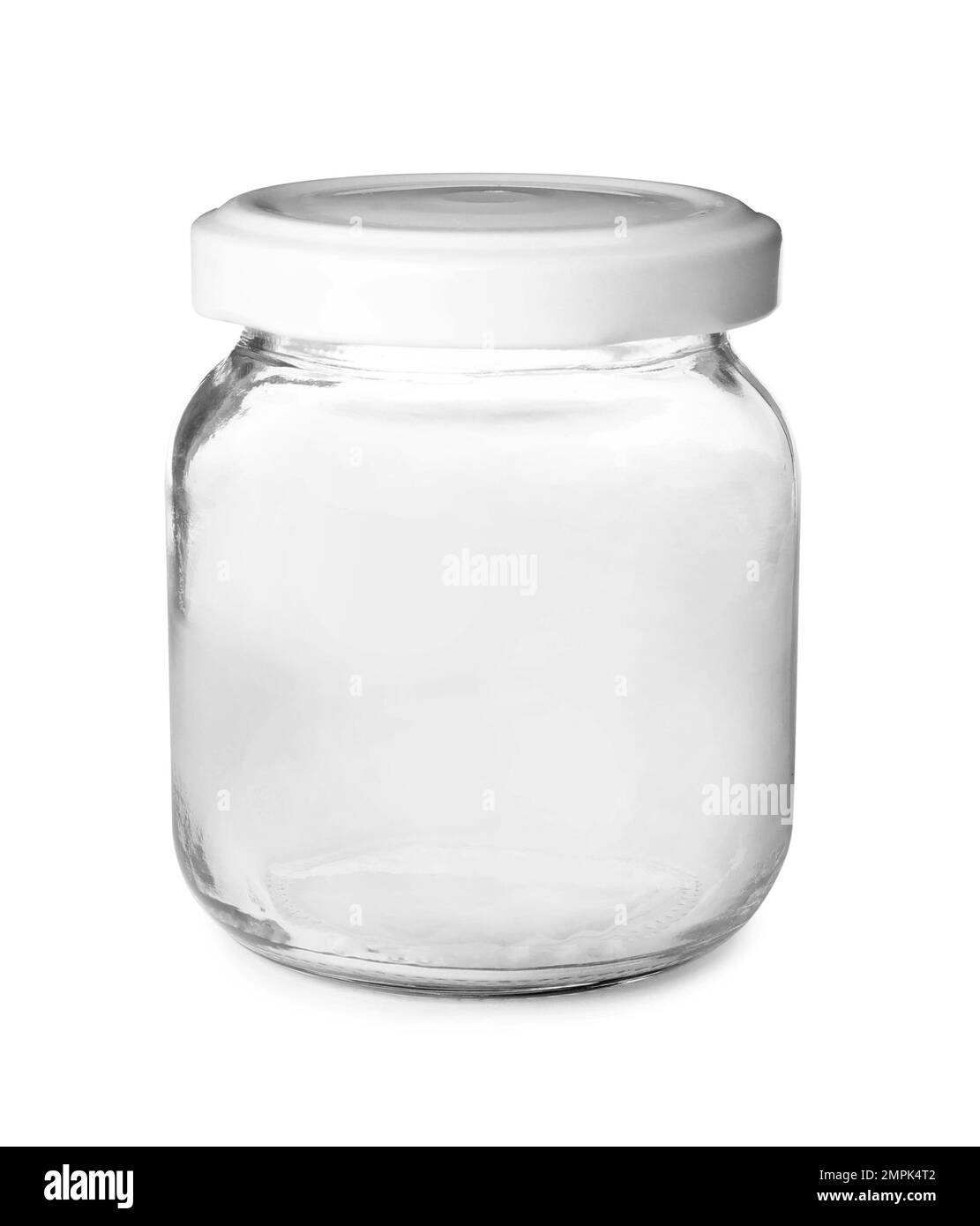 Closed empty glass jar isolated on white Stock Photo - Alamy