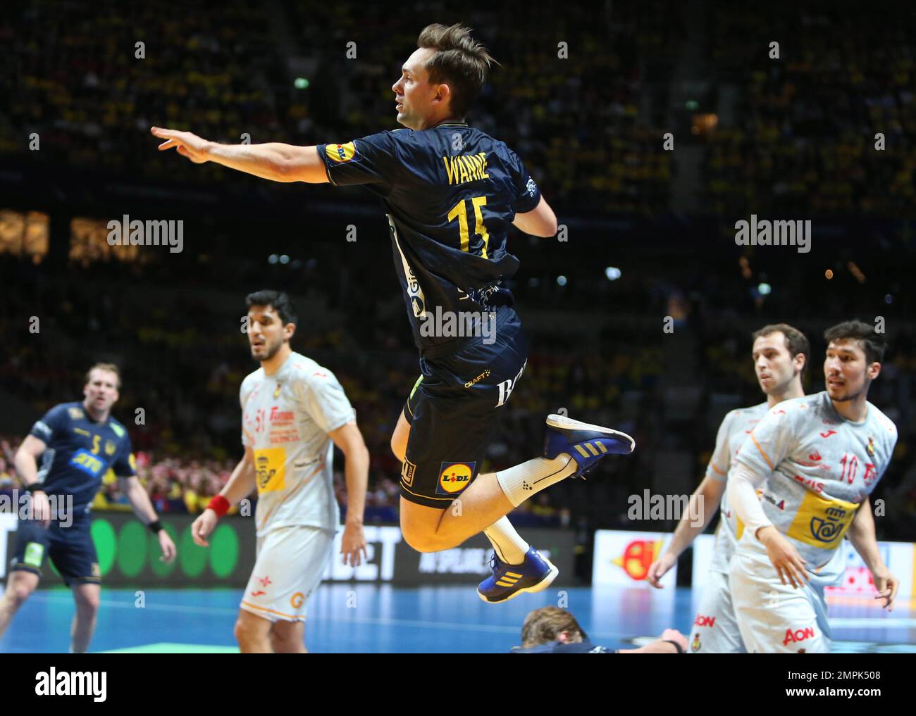 Hampus Wanne of Sweden during the IHF Men's World Championship 2023 ...