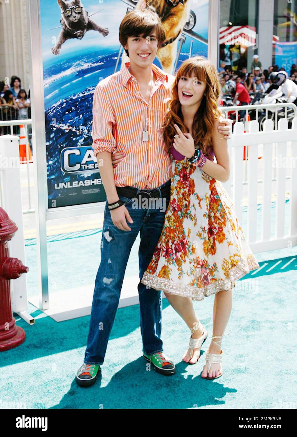 Remy Thorne and Bella Thorne walk the green carpet for the Los Angeles ...