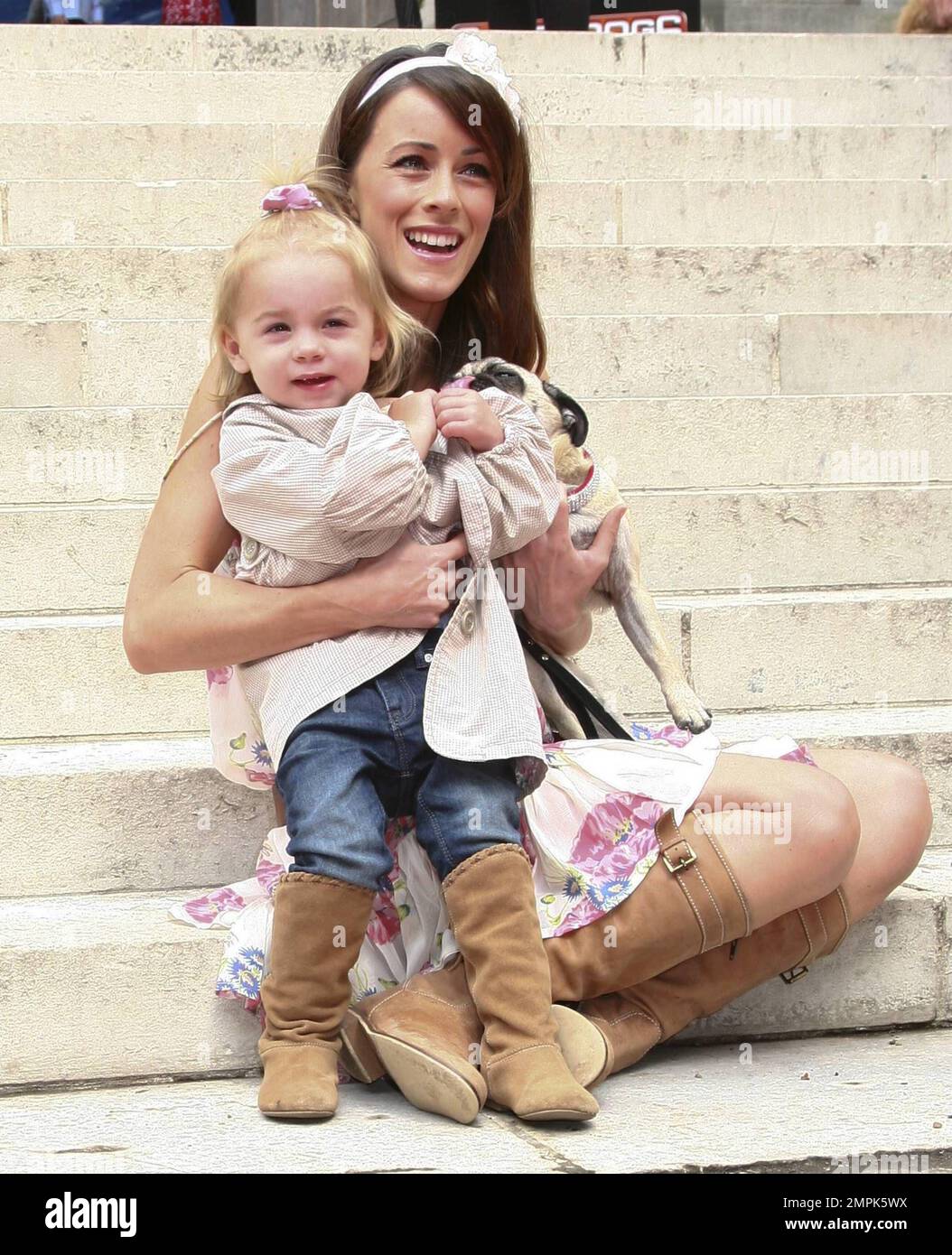 Nicola Tappenden (aka Nicola T) her daughter Poppy and dog Coco arrive ...