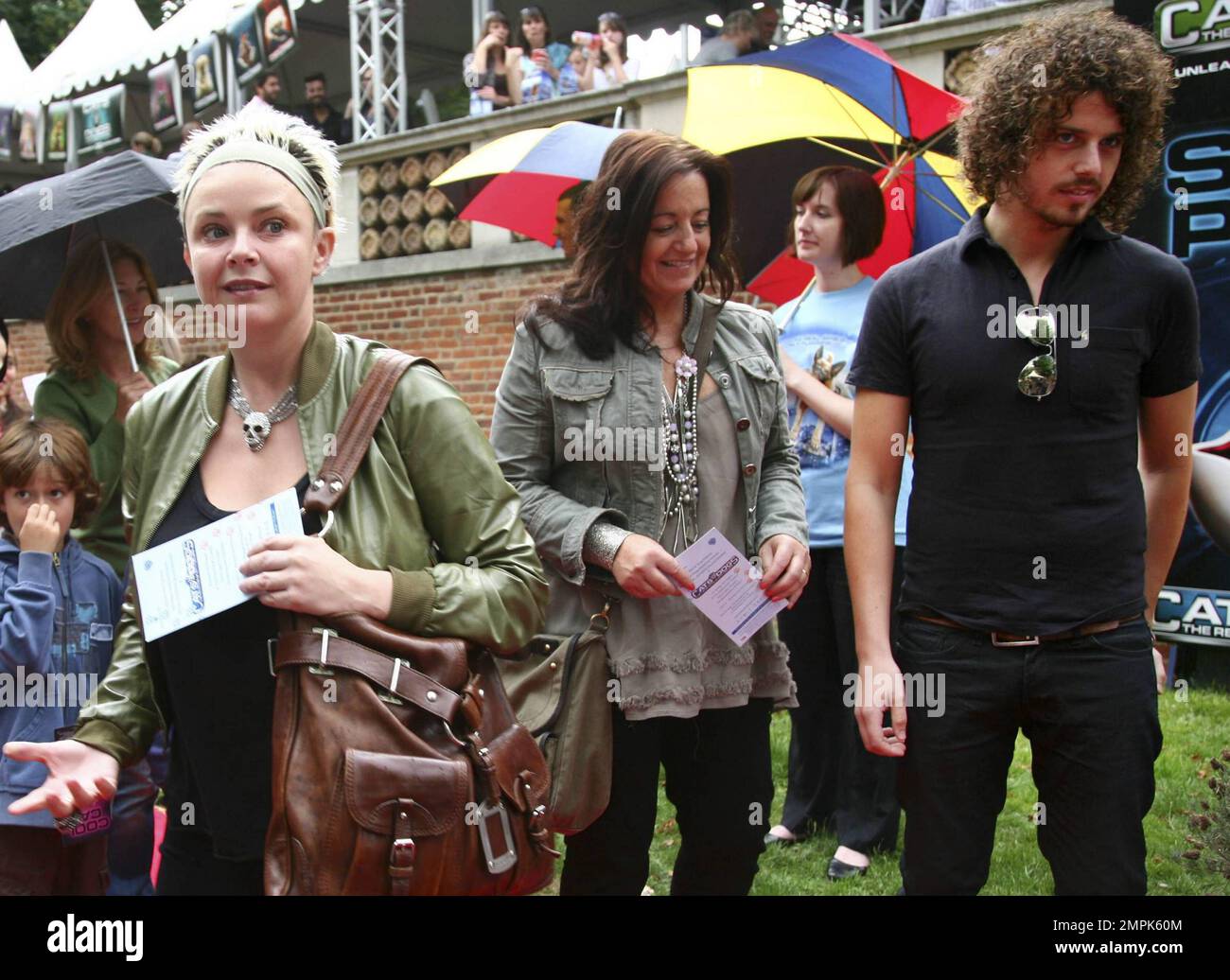 Gail Porter (L) and Jonny Davies (R) arrive at the UK premiere of the Warner Bros. family comedy ...