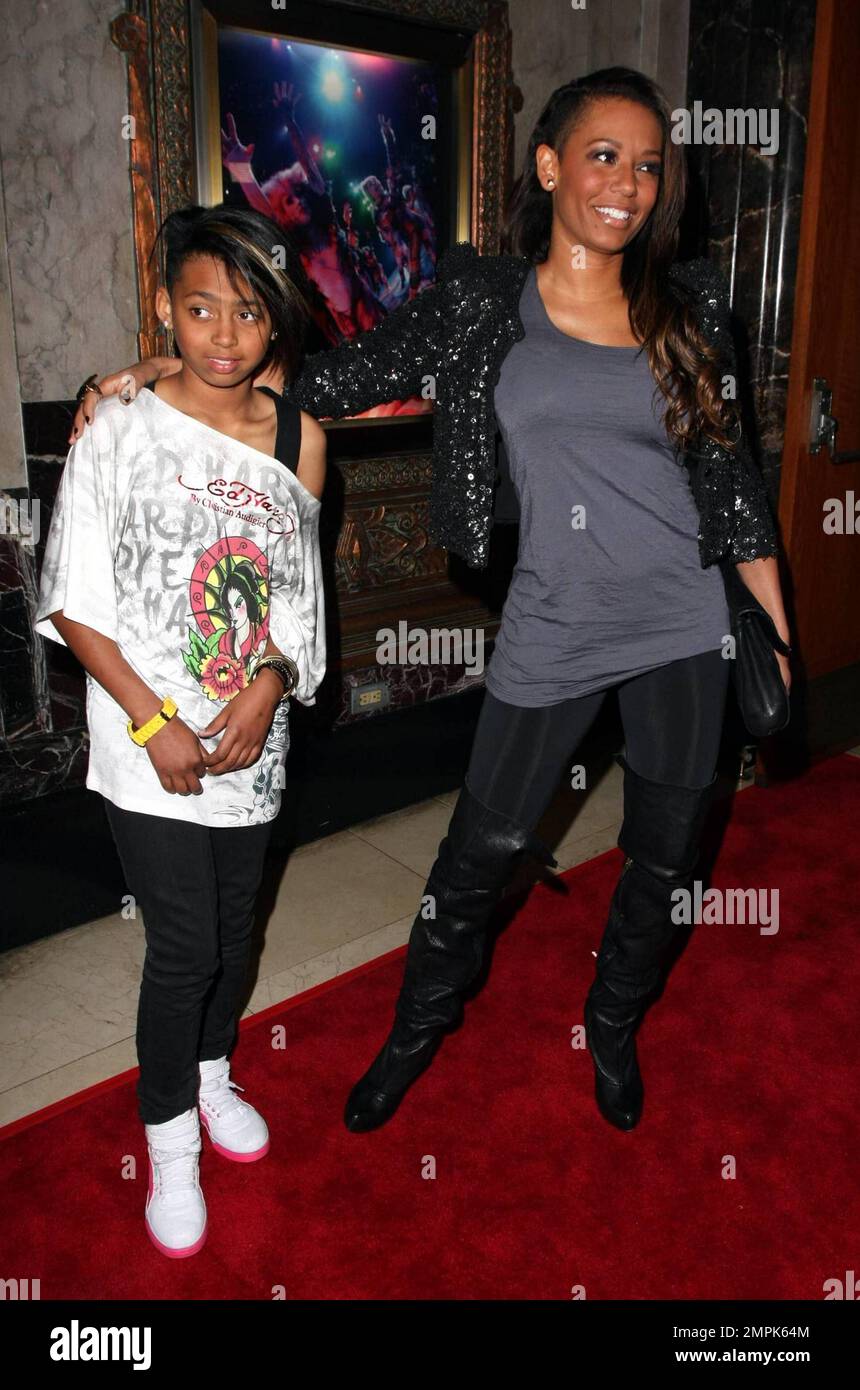 Mel B and daughter Phoenix at the opening night of "CATS" at the ...