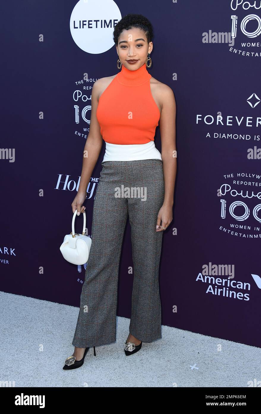 Amandla Stenberg arrives at The Hollywood Reporter's Women in ...