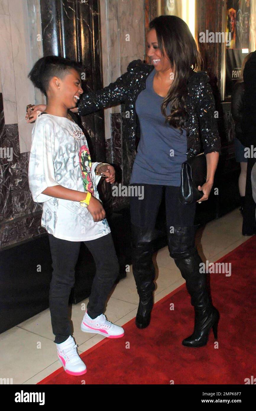Melanie Brown and her daughter Phoenix arrive on the red carpet for the ...