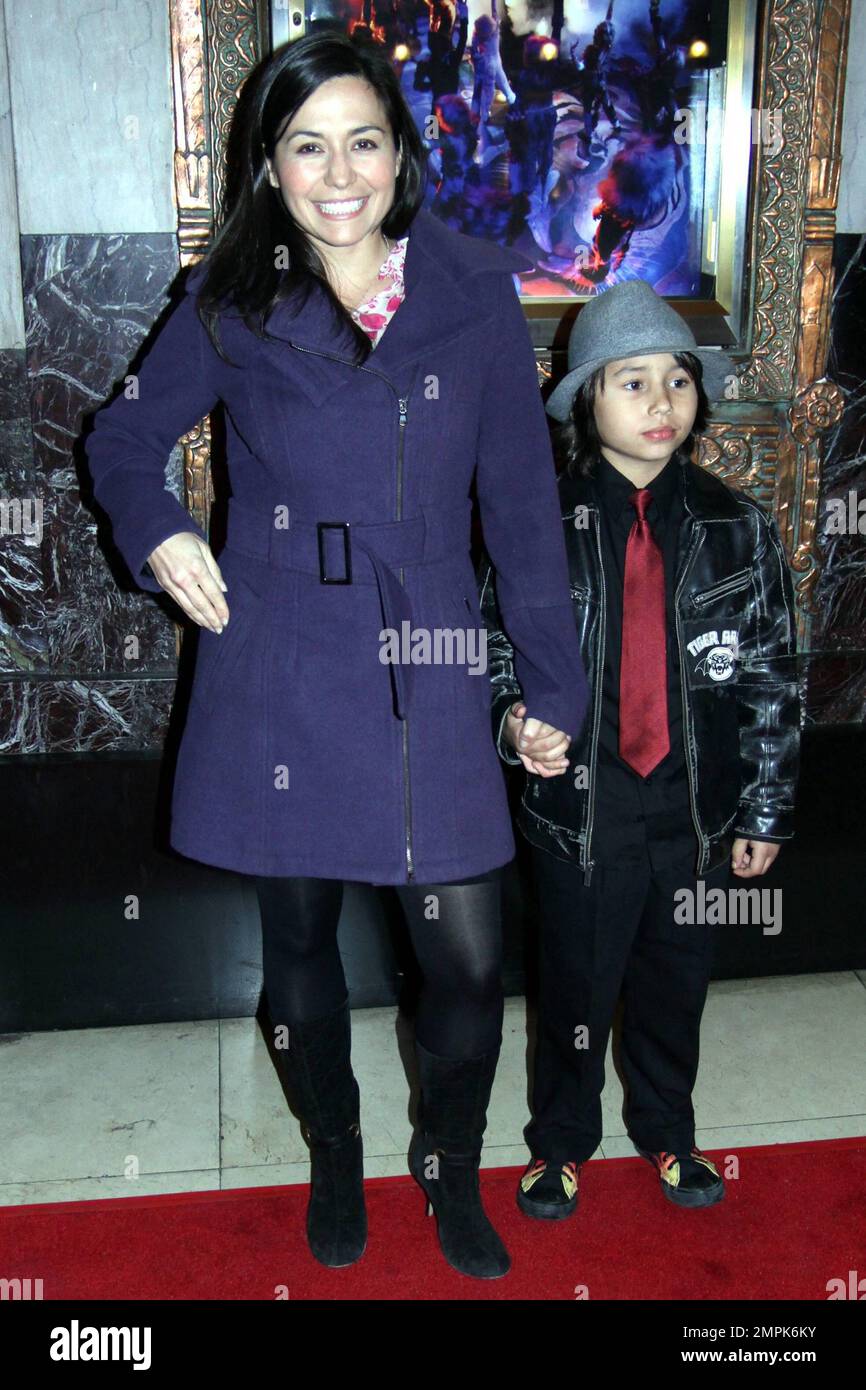 Jennifer Baron and son Adrian arrives on the red carpet for the opening ...