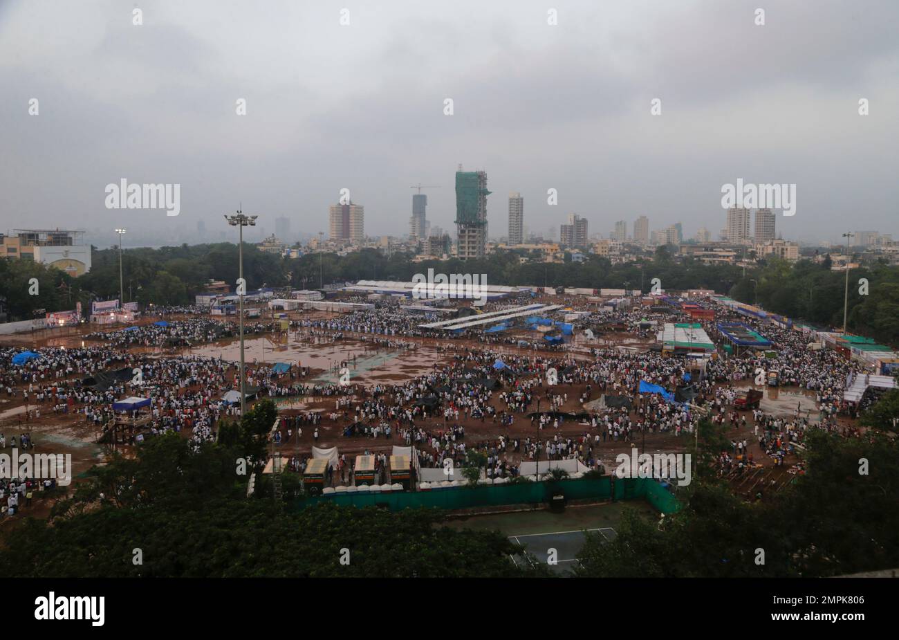 People visit at memorial dedicated to Bhimrao Ambedkar on his death ...