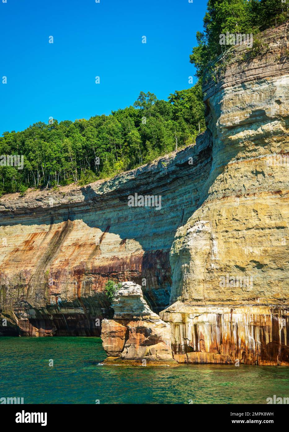 Scenic Pictured Rock Lakeshore from lake Superior Northern Michigan ...