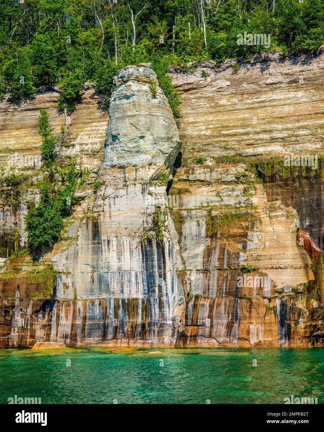 Scenic Pictured Rock Lakeshore from lake Superior Northern Michigan ...