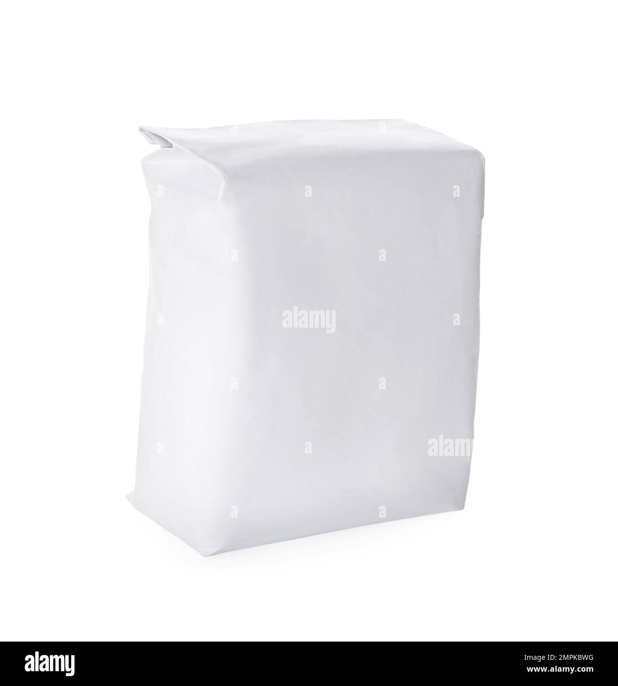 Pack of flour isolated on white. Mockup for design Stock Photo - Alamy
