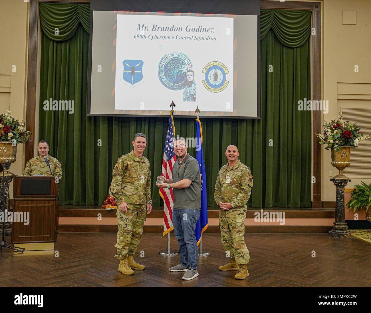Brandon, Godinez, a U.S. Air Force IT specialist of the 690th ...
