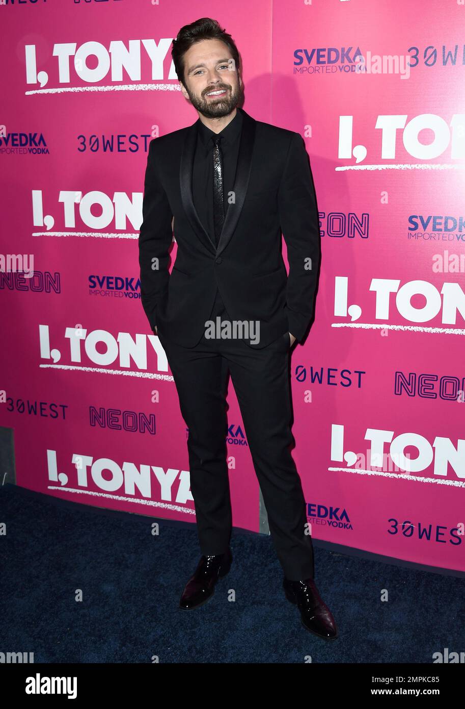 Sebastian Stan arrives at the Los Angeles premiere of "I, Tonya" at the ...