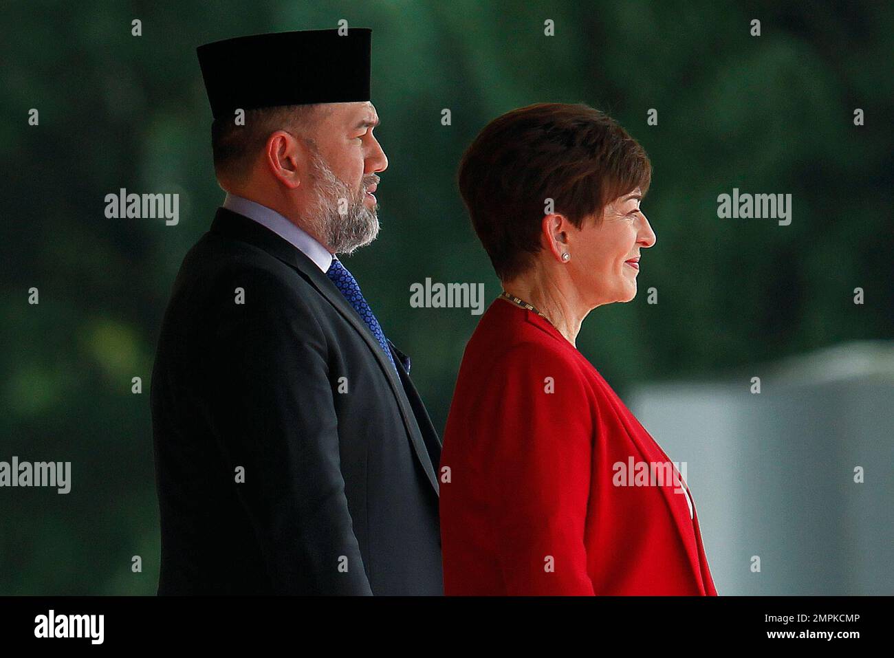Governor-General of New Zealand, Dame Patsy Reddy, right, stands next ...
