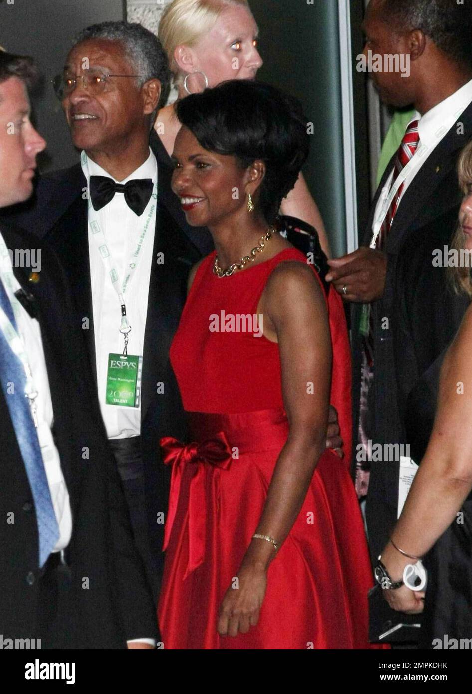 Condoleezza Rice leaving the ESPY Awards via the VIP exit at the Nokia ...