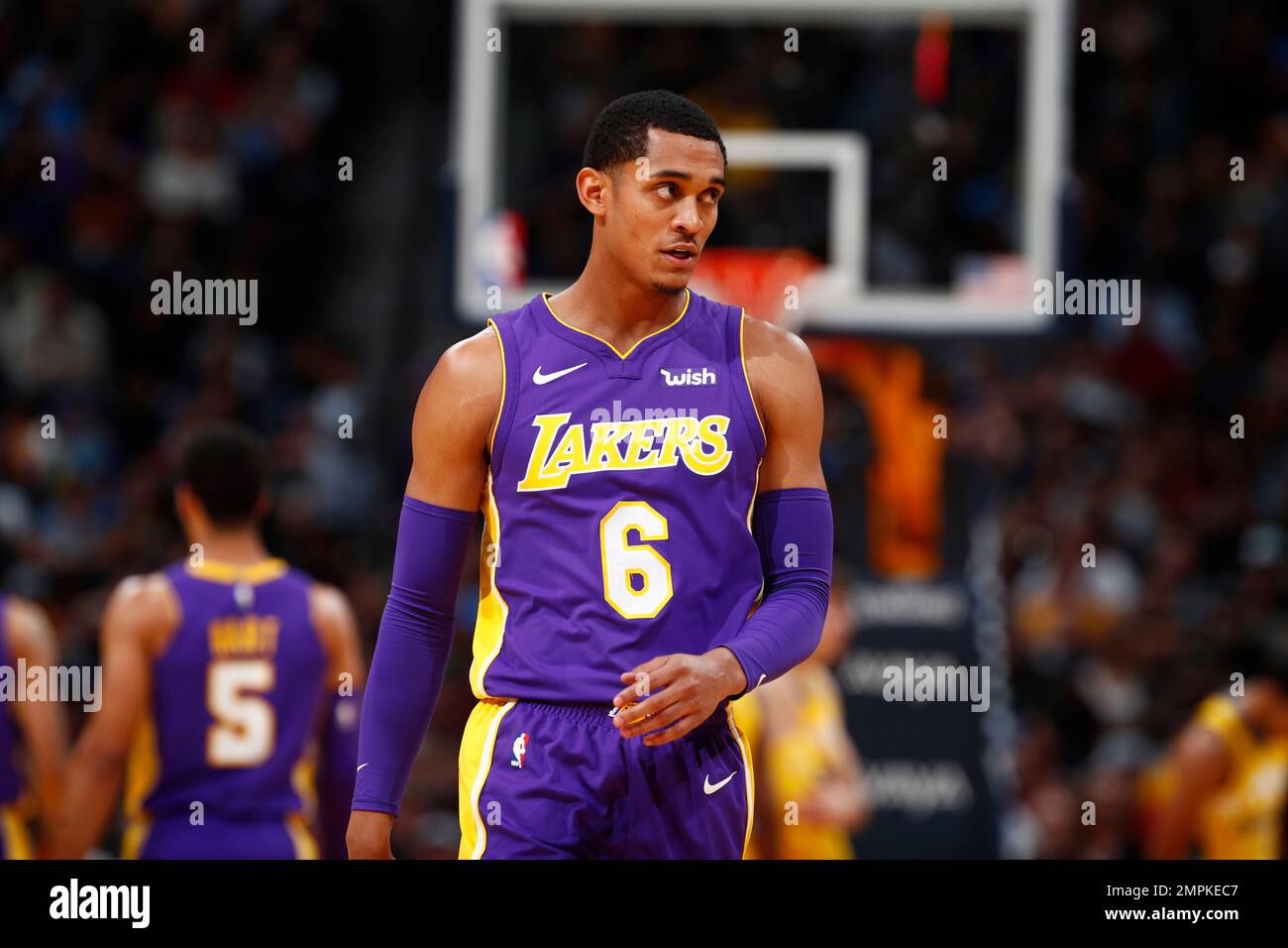 Los Angeles Lakers guard Jordan Clarkson (6) in the second half of an ...