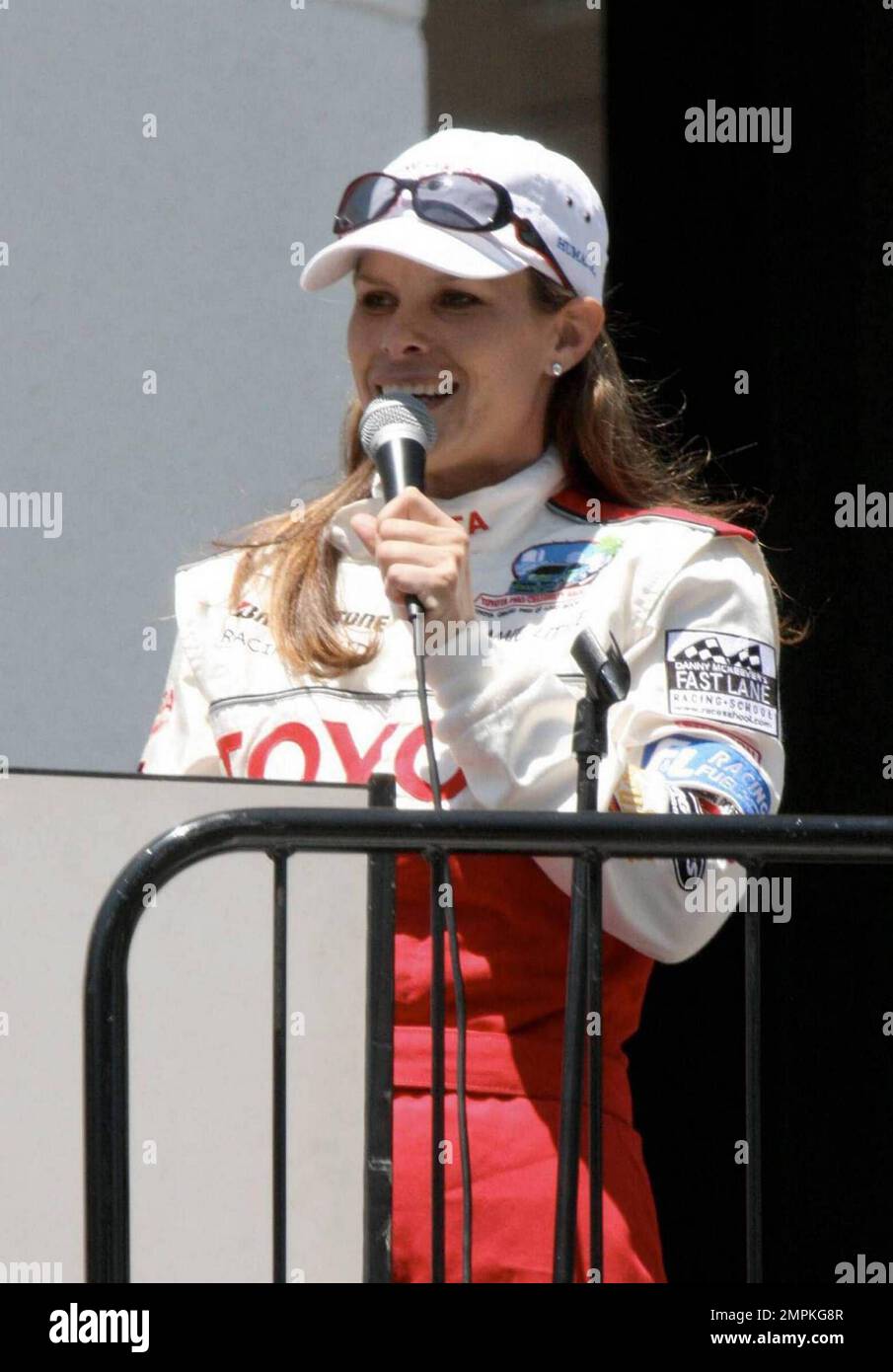 Jamie Little takes part in the post-race intervies following the Long ...