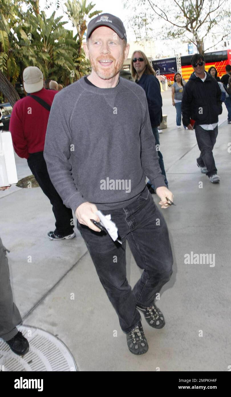 Ron Howard arrives at the Staples Center to watch the LA Lakers play ...