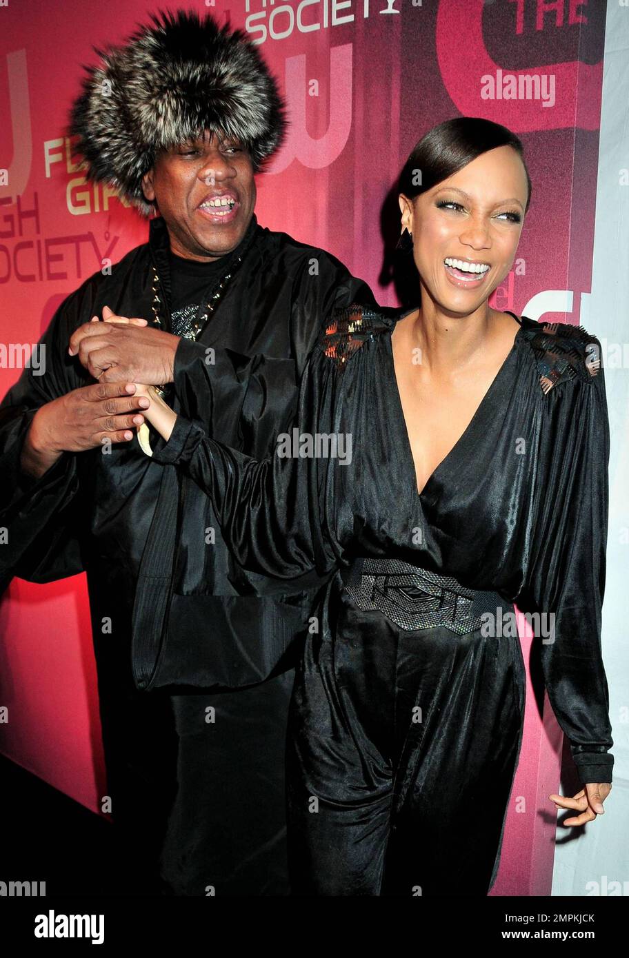 Andre Leon Talley and Tyra Banks walk the red carpet at The CW: It's A ...
