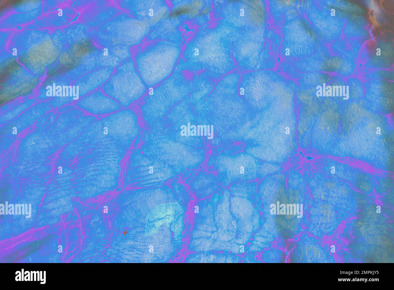 Abstract photo of glow in neon blue color of clear water texture with ...