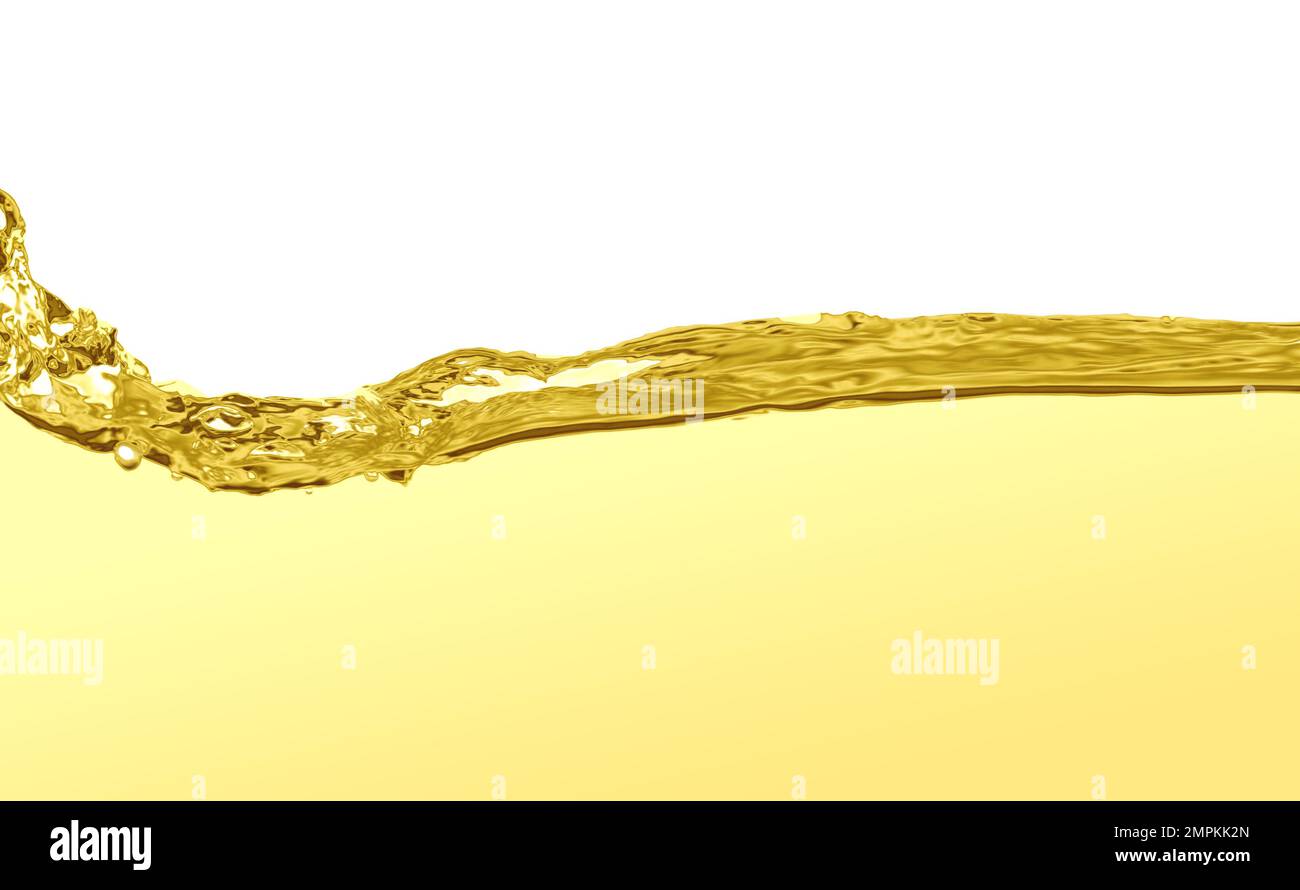 Flow of natural cooking oil on white background Stock Photo - Alamy