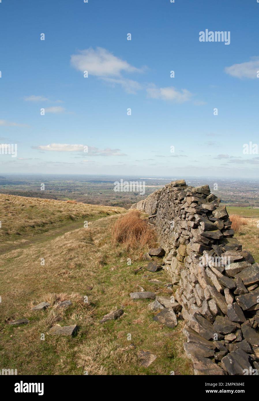 Drystone wall marking a field boundary at Lyme Handley above Lyme Park ...