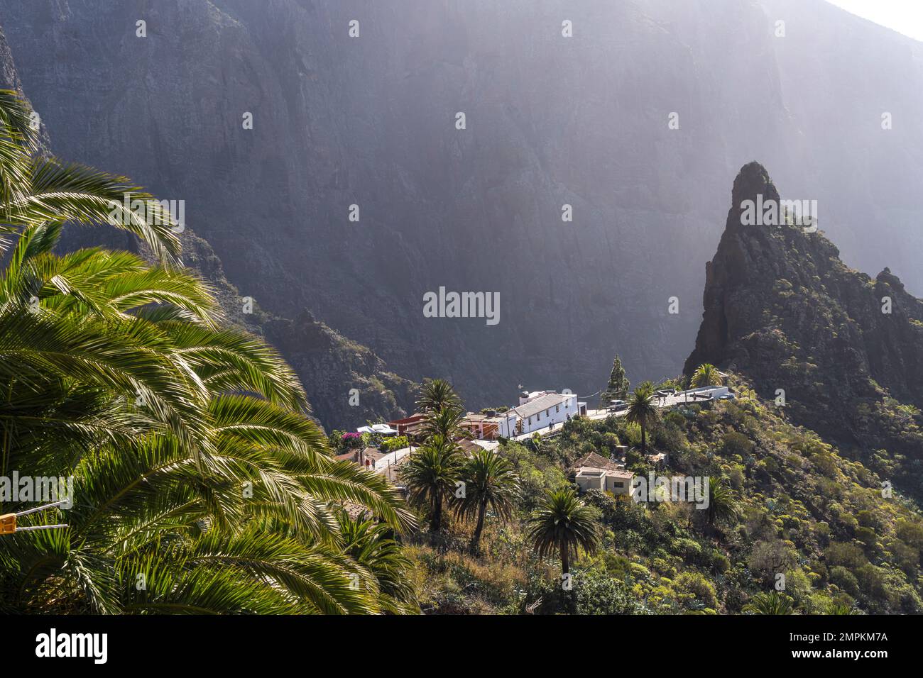 Bergdorf Masca und die Schlucht im Teno-Gebirge, Masca, Teneriffa ...