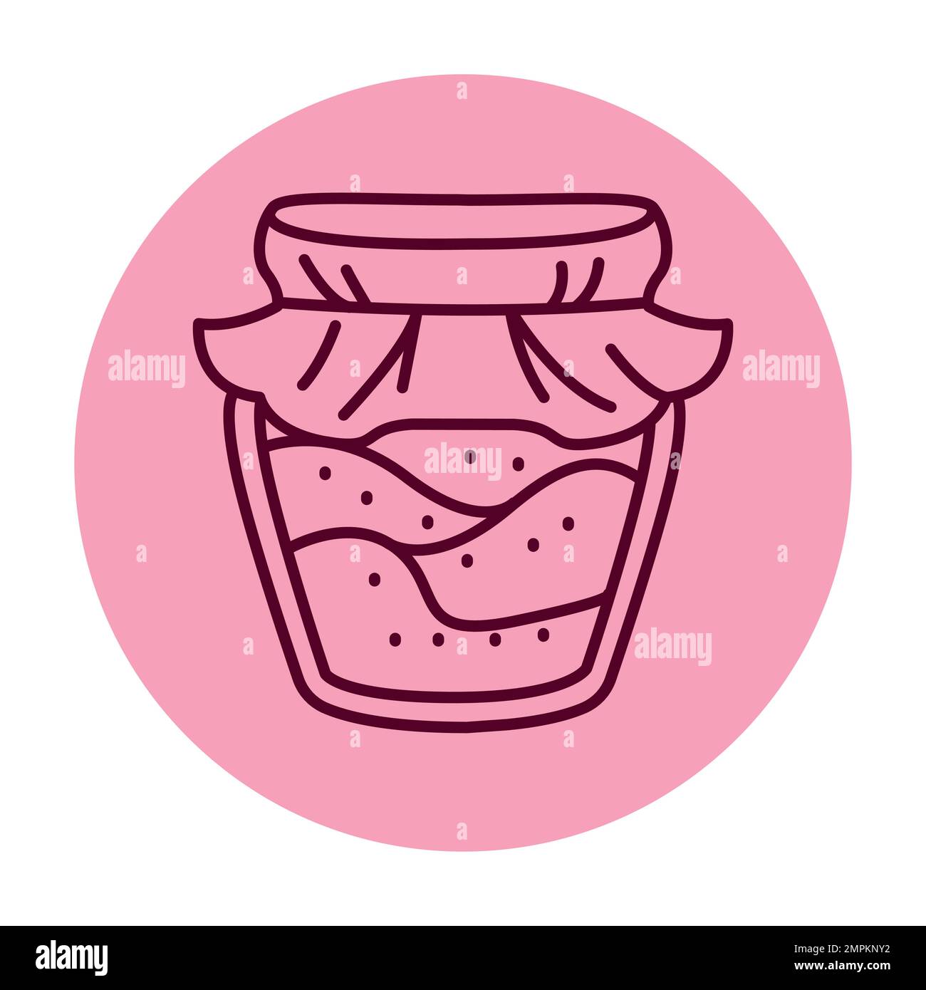 Pickled fruit jam in a jar color line icon. Homemade canned food Stock ...