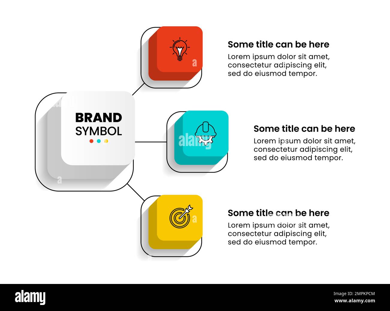 Infographic template with icons and 3 options or steps. Isometric squares. Can be used for ...