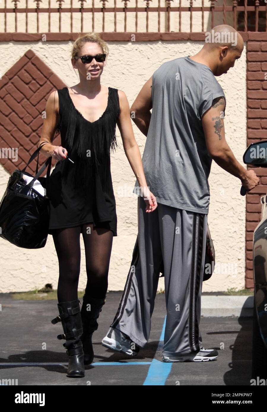 Kym Johnson and Hines Ward leaving the rehearsal studio for "Dancing ...
